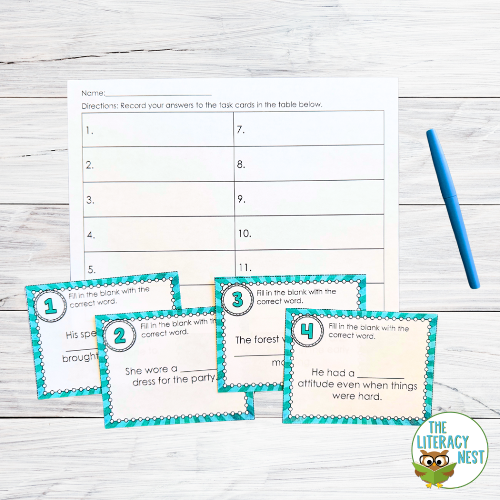 Morphology Activities Derivational Suffixes Task Cards - The Literacy Nest