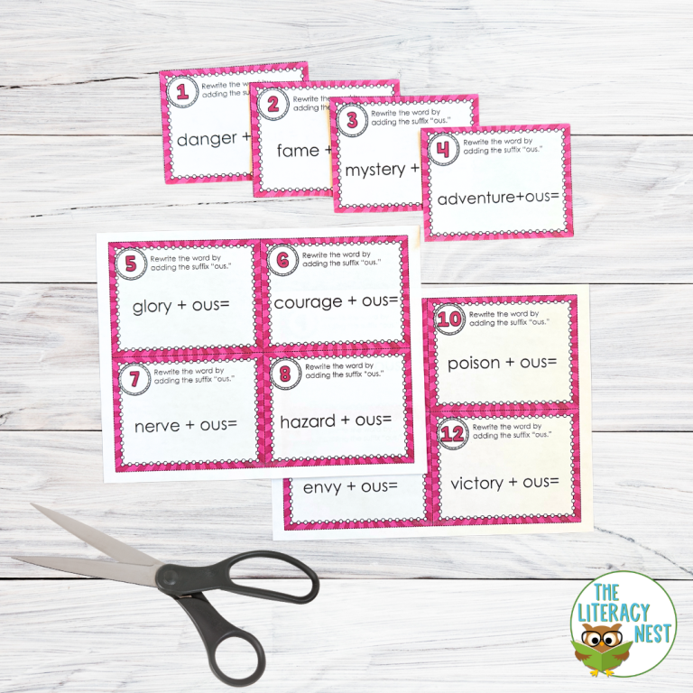 Morphology Activities Derivational Suffixes Task Cards - The Literacy Nest