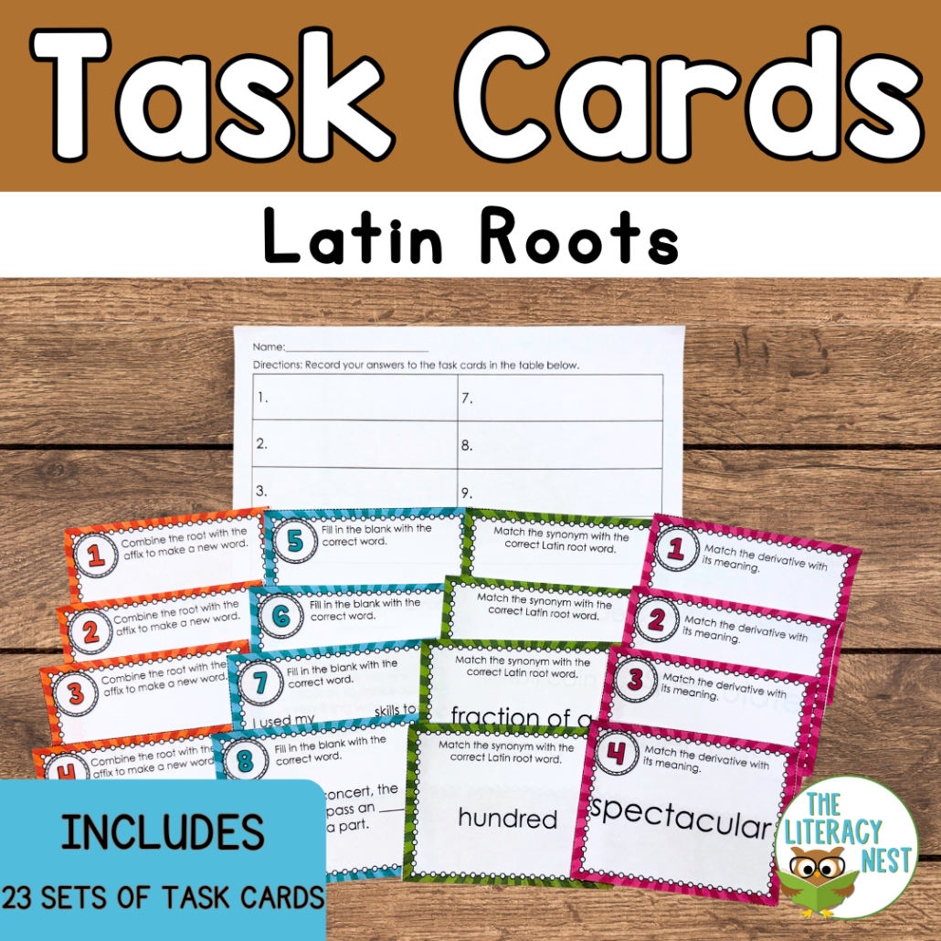 Morphology Activities Latin Roots Task Cards - The Literacy Nest