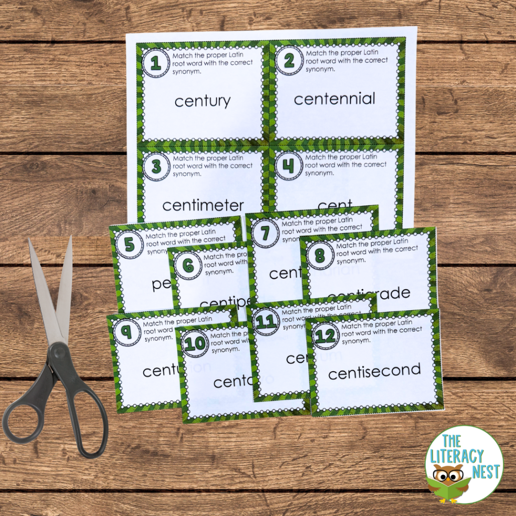 Morphology Activities Latin Roots Task Cards - The Literacy Nest