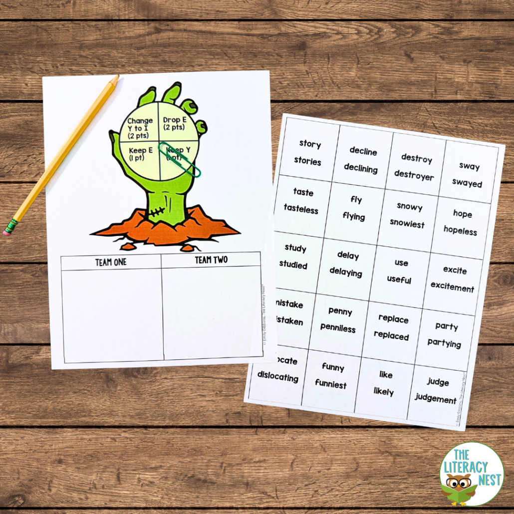 Free Morphology Game Y-to-I & Final E-Drop Suffix Rules - The Literacy Nest