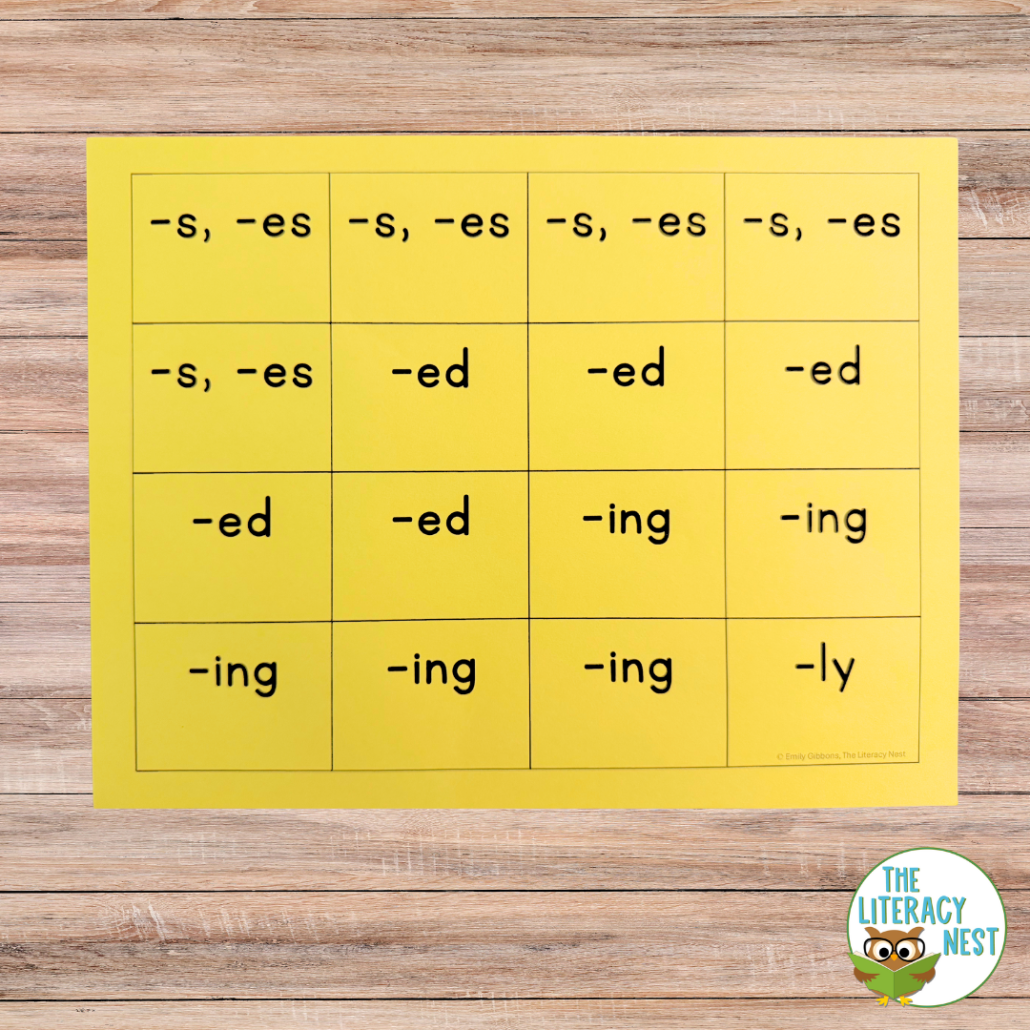 Suffix Pick-Up A Morphology Card Game Part 2 - The Literacy Nest