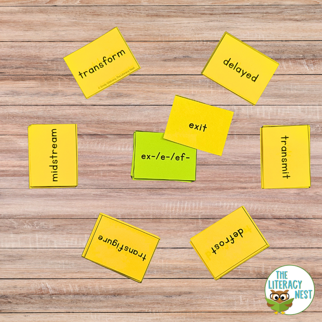 Morphology Games for Prefixes Pick Up Card Game Part 2 - The Literacy Nest