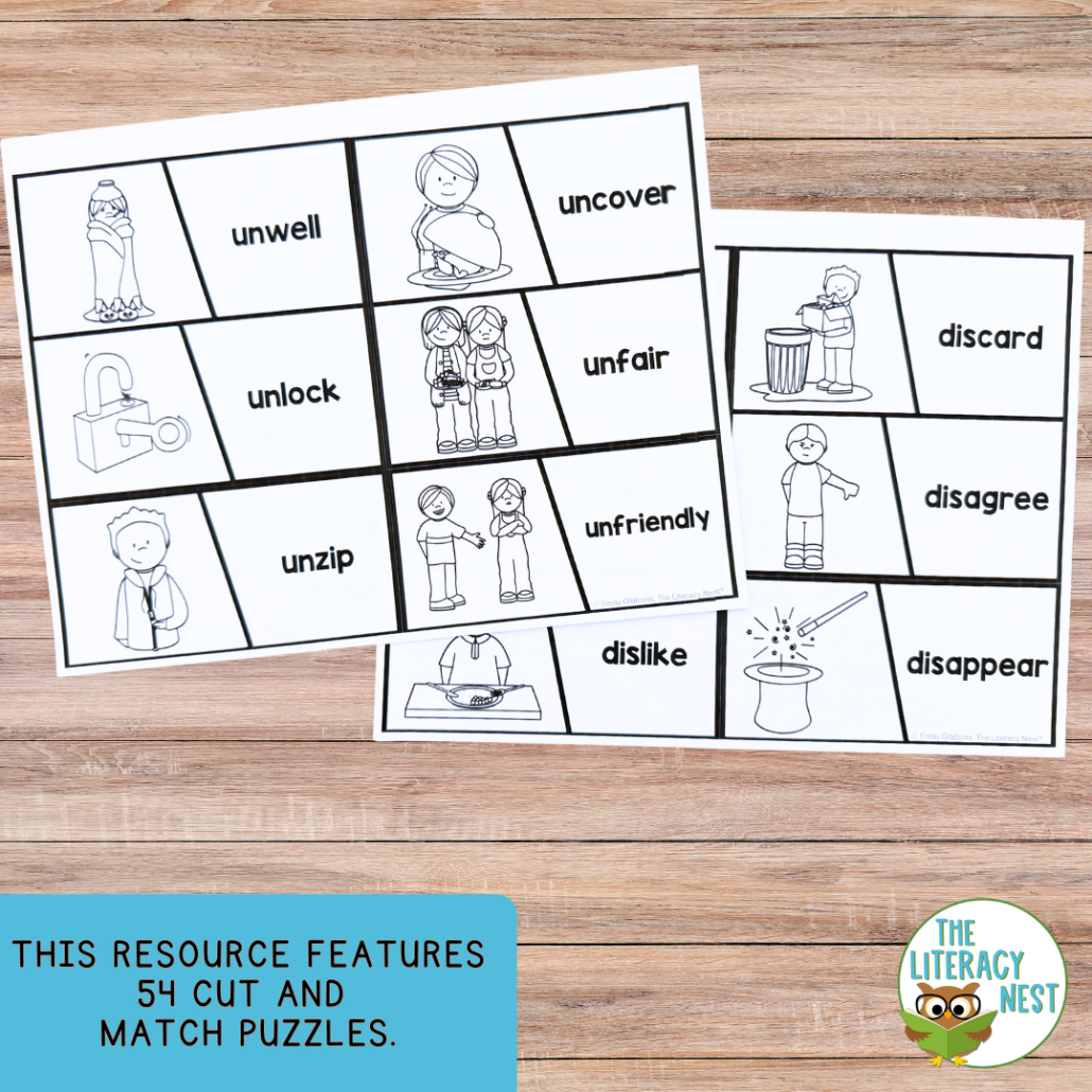 Prefix Cut and Match Puzzles Morphology Practice for Reading & Spelling ...