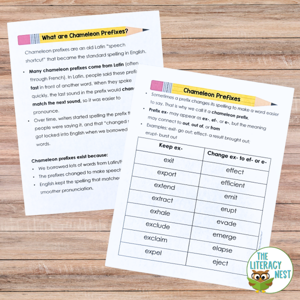 Chameleon Prefixes: Assimilated Prefixes EX- to EF-, E- Spelling ...